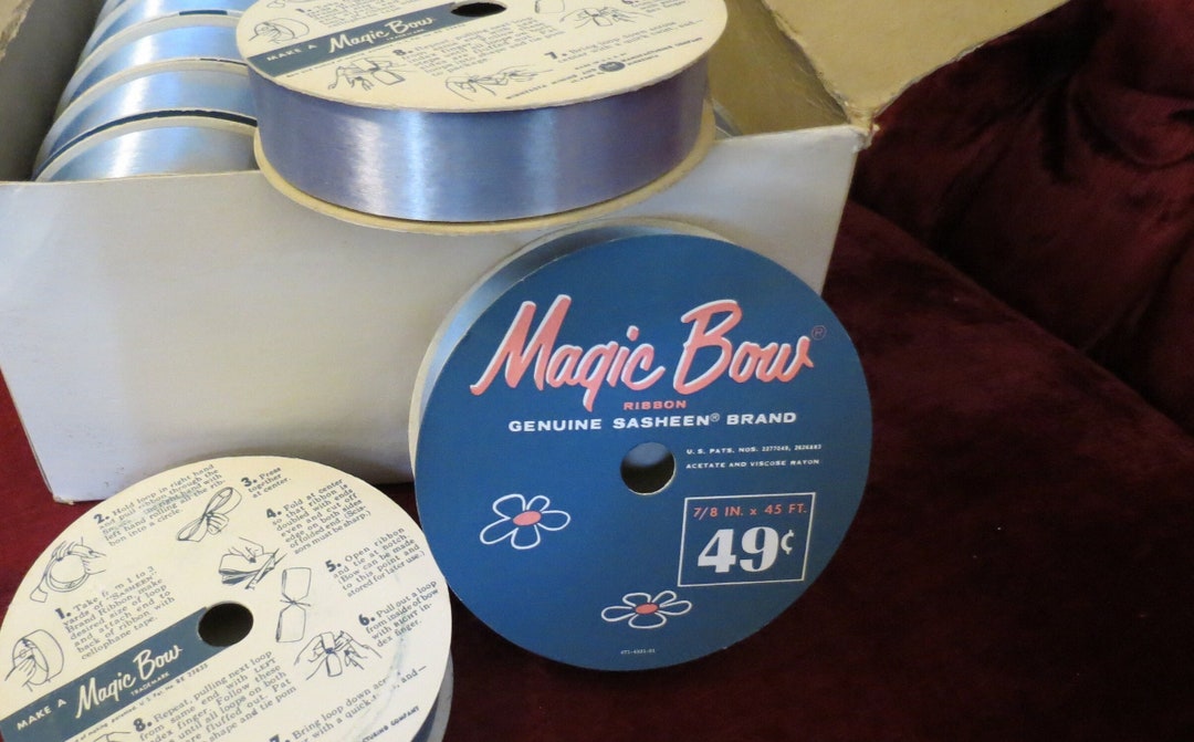 Vintage Spool one Sasheen Magic Bow Pastel Blue Circa - Etsy