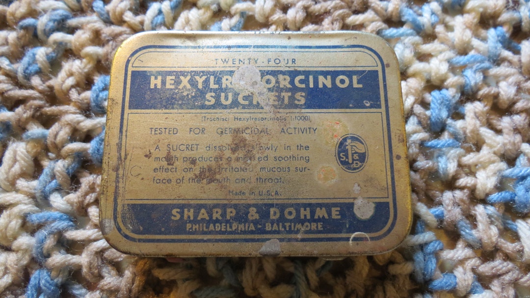 Vintage Sucrets Hexylresorcinol Sucrets Tin by Sharp & Dohme Empty W ...