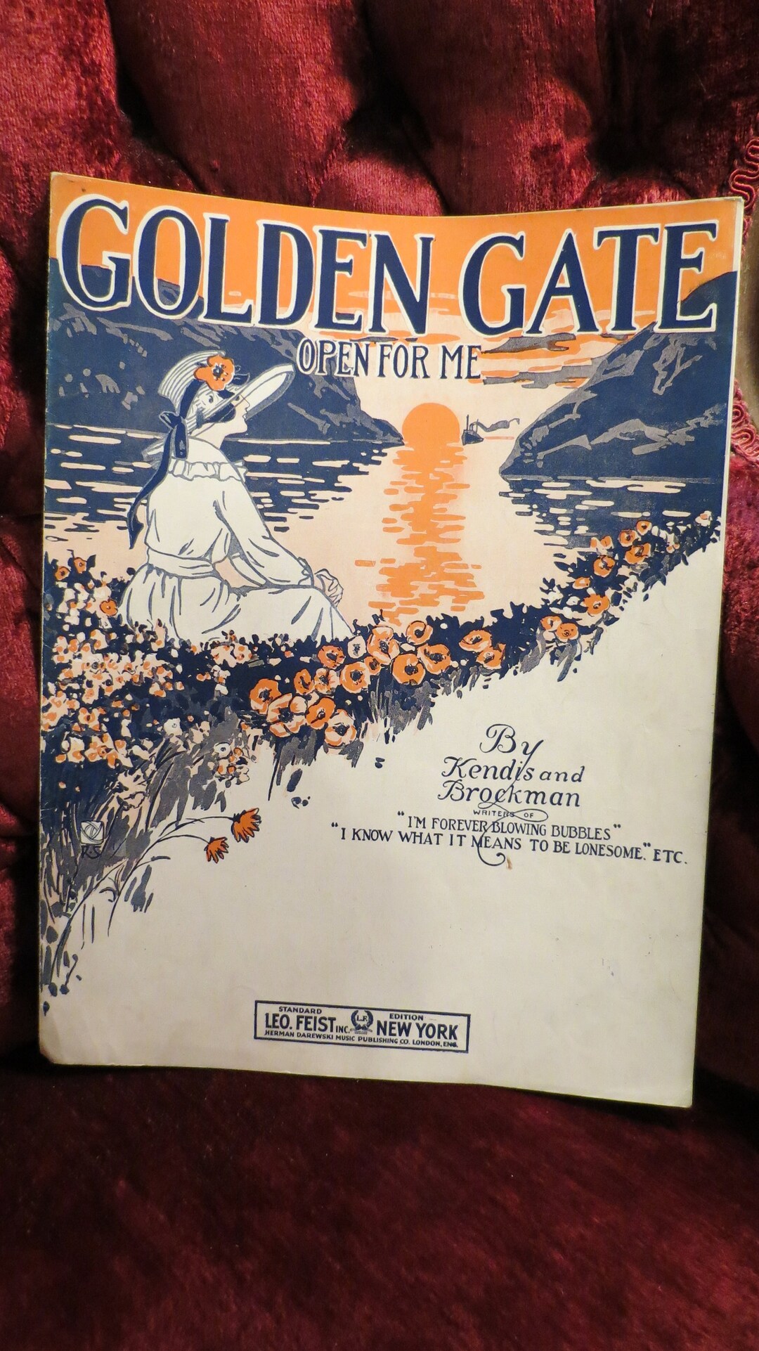 Antique Sheet Music - Golden Gate (open for Me) C1919 - Etsy