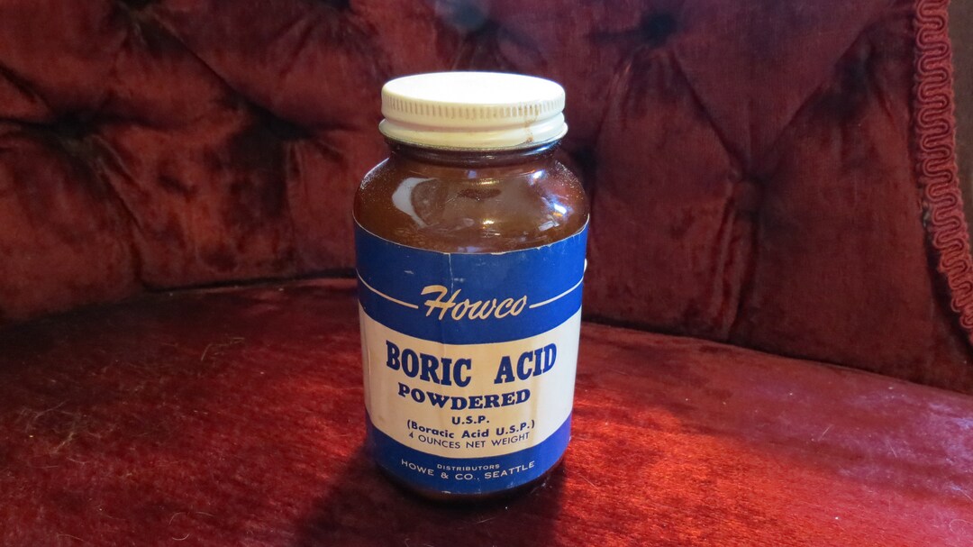 Vintage Boric Acid *empty* Brown Product Jar Circa 1950s W Original ...