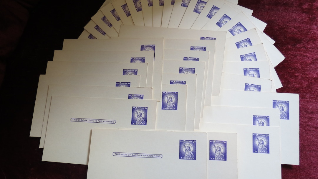 Vintage Set of 38 Blank Liberty 3 Cent Stamped Postcards Circa 1950s - Etsy