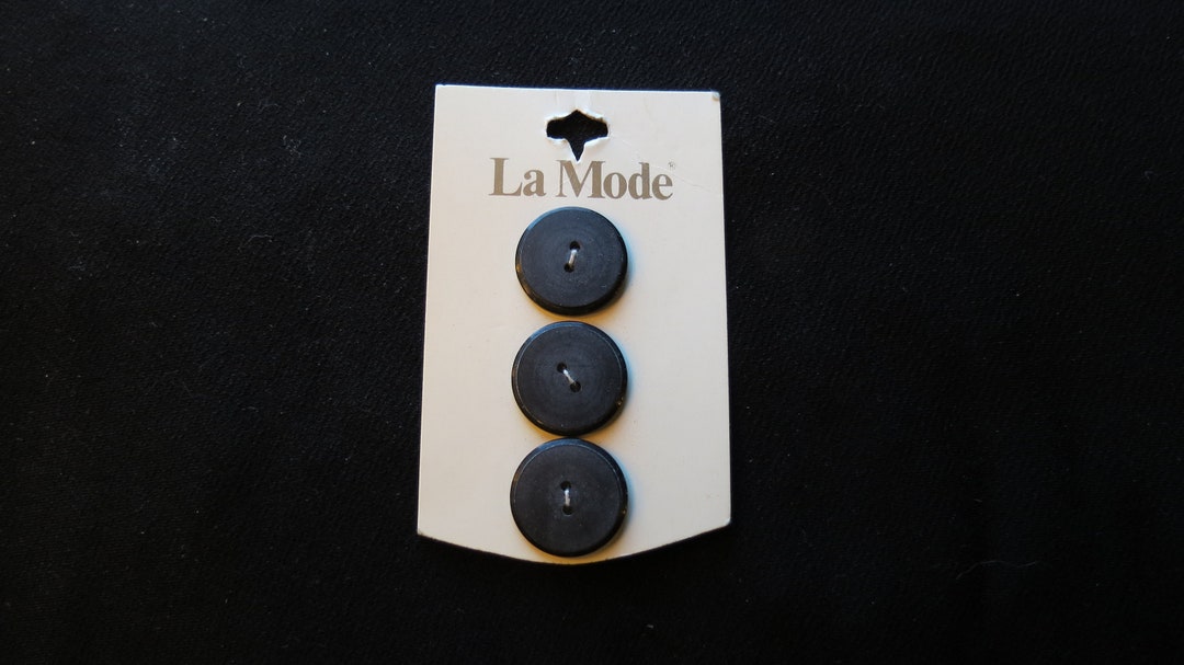 Vintage La Mode Matte Black Buttons, Set of 3 (19mm) - Etsy