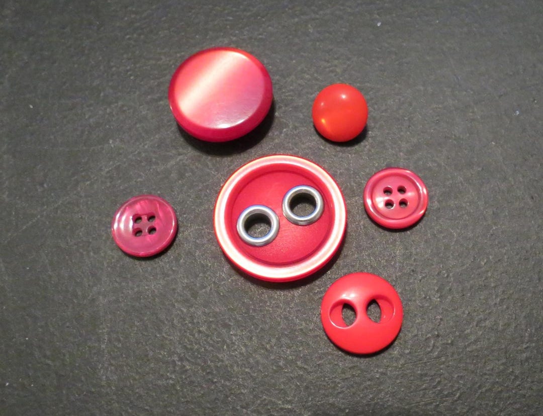 Vintage Red Button Lot: 1980s Mixed Sizes, Mother of Pearl - Etsy