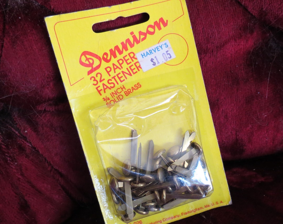 Vintage NOS NIP Dennison Paper Fasteners Circa Early 1960s Brass No 58 ...