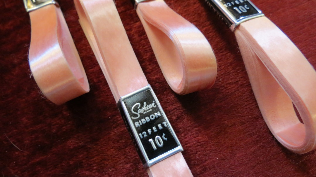 Vintage Set of Four 4 Pink Sasheen Ribbon Skien Circa 1960s 12 Feet X ...
