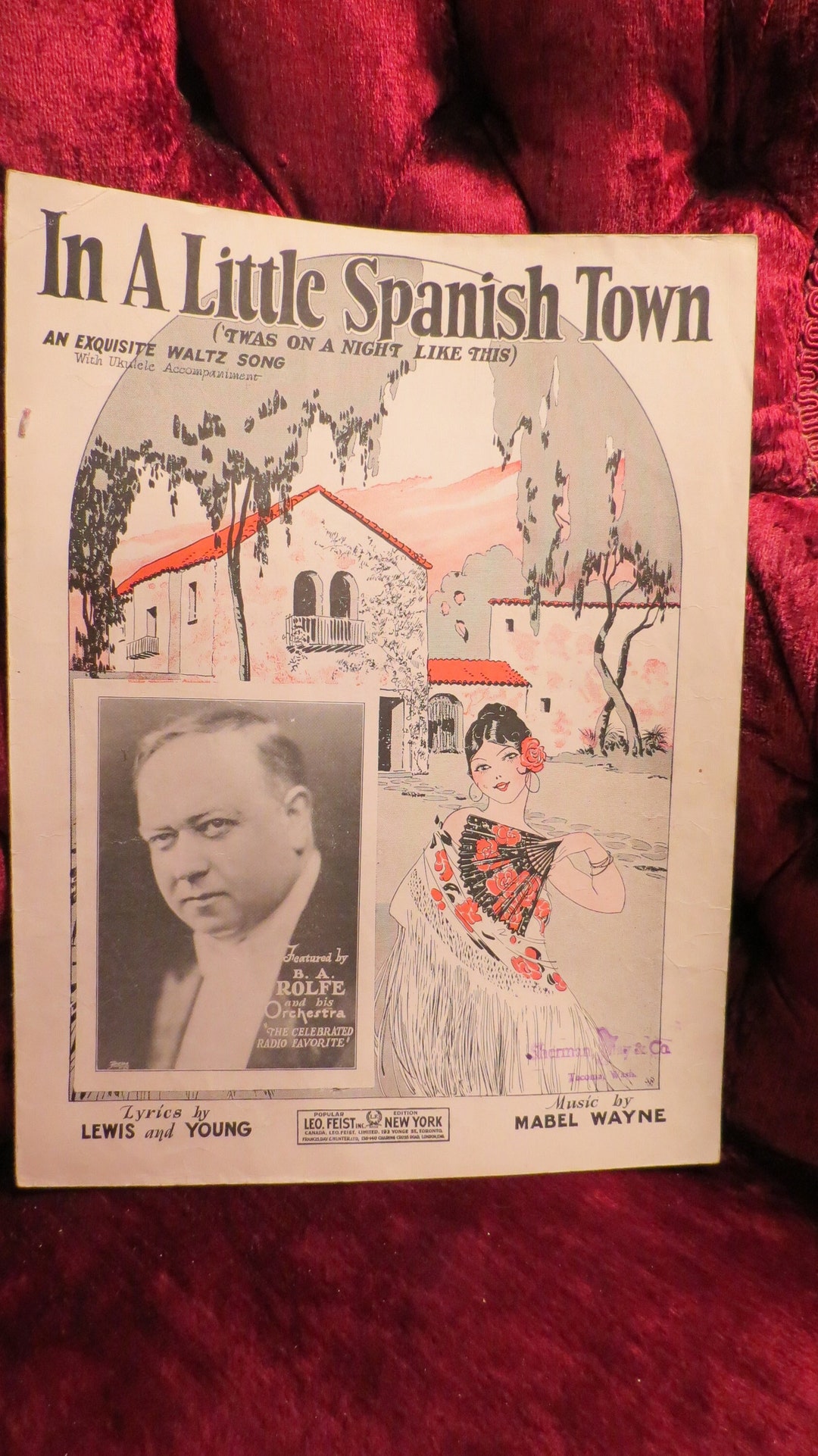 Antique in a Little Spanish Town Sheet Music C1926 Lewis Young Mabel ...