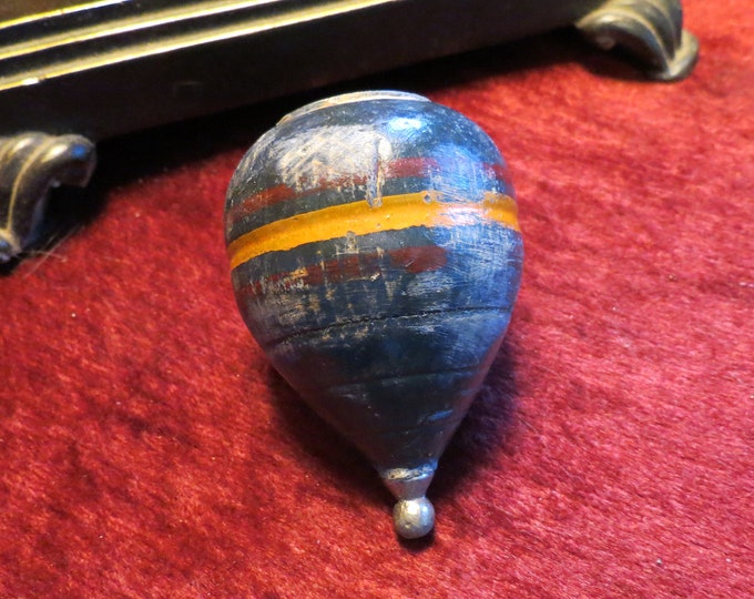 Vintage Spinning Top Wooden Circa 1930s Blue Red Orange - Etsy