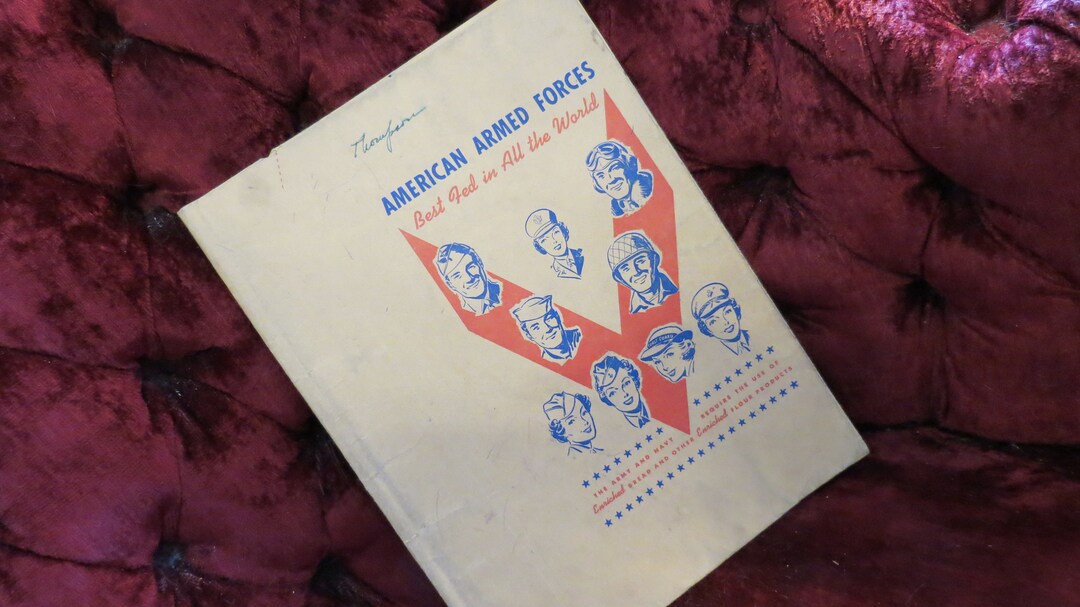 Vintage World War II Paper Book Cover American Armed Forces Used - Etsy