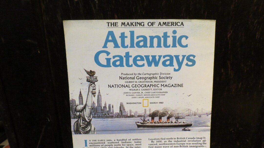 Vintage National Geographic Insert Map - 1983 Atlantic Gateways - the ...