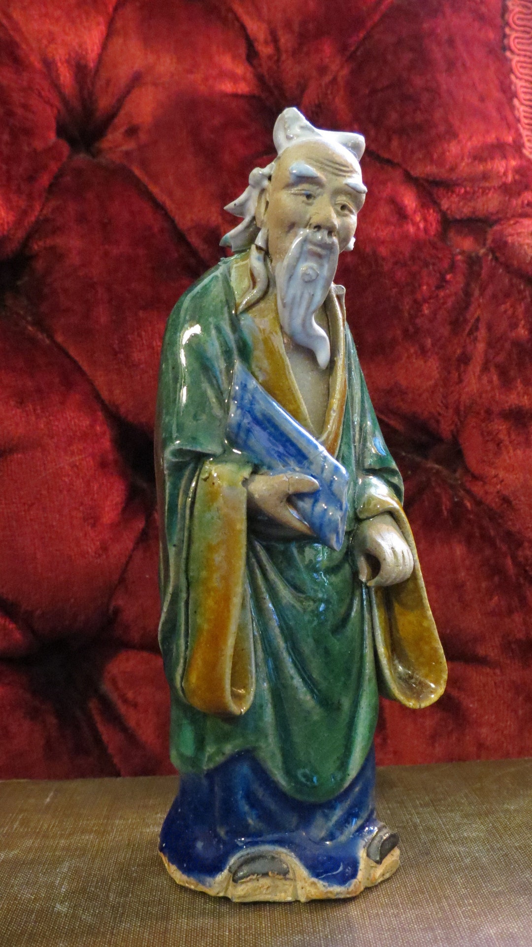 Antique Shekwan Mudman Scholar W Scrolls 6.5 Tall Circa Early 1900s ...