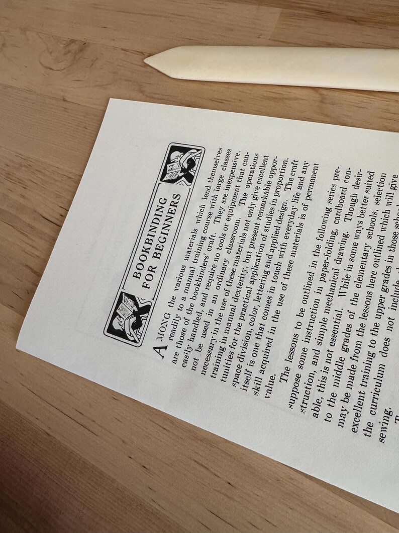 Bookbinding for Beginners Printable Typeset - Etsy
