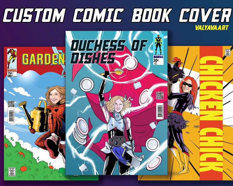Custom Comic book cover birthday gift printable | Etsy