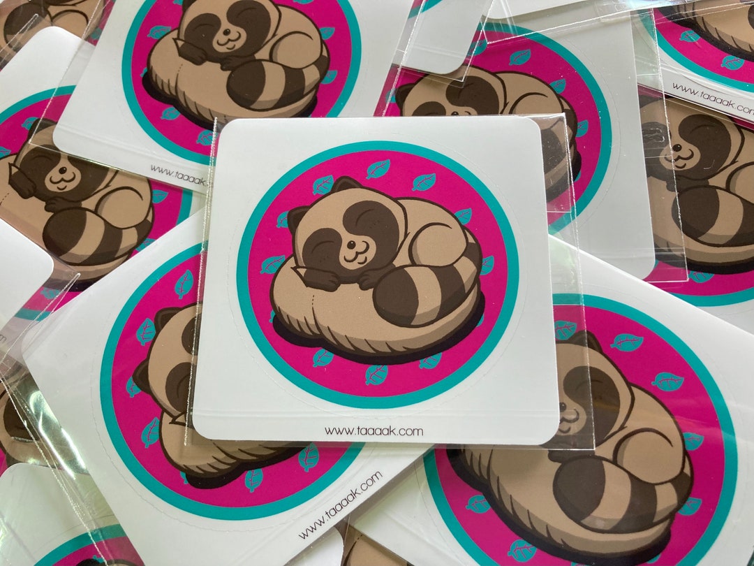 Sticker Sleeping Tanuki - Etsy