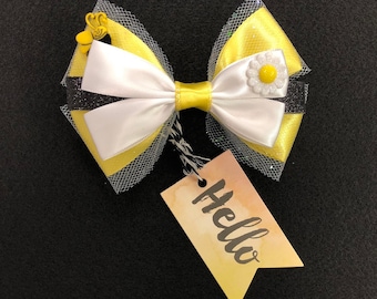 Bee Hive Bow Bee Bow Bee Hair Bow Bumble Bee Bow Yellow - Etsy