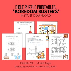Printable Bible Puzzles Activity Pack - Etsy