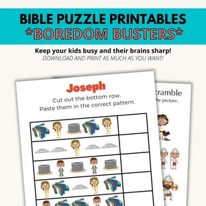 Printable Bible Puzzles Activity Pack - Etsy
