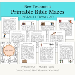 Printable Mazes Bible Activity Book New Testament - Etsy