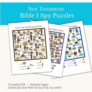 Printable I Spy Seek and Find Bible Puzzle Book: New Testament - Etsy