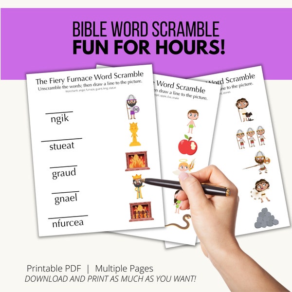 Bible Word Scramble - Etsy