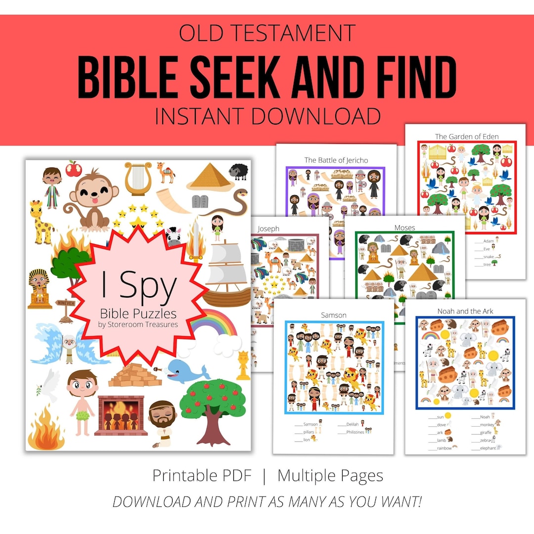 Printable Seek and Find - I Spy Puzzles - Bible Activity Book - Old ...