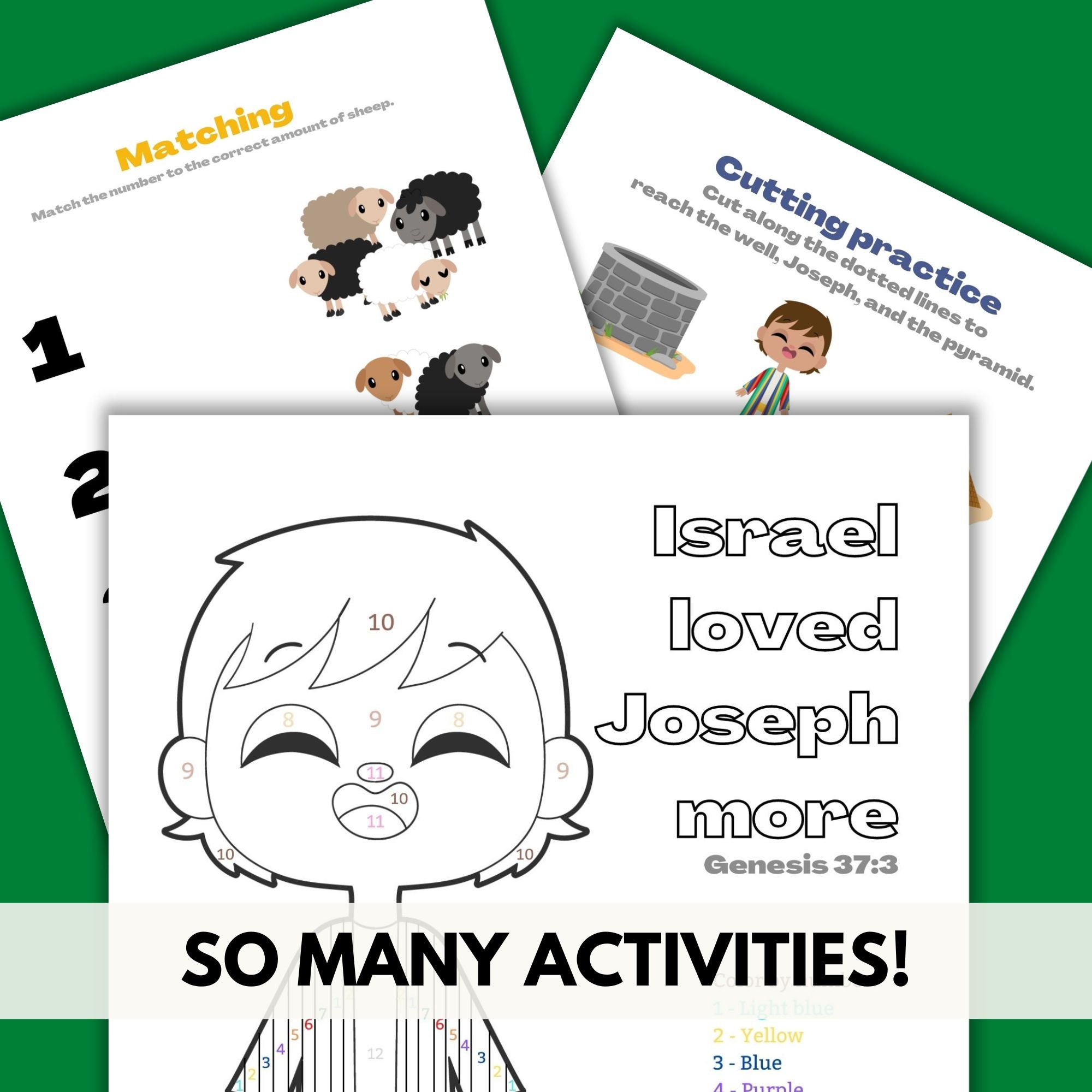 Printable Bible Coloring & Activity Book - All About Joseph - Etsy