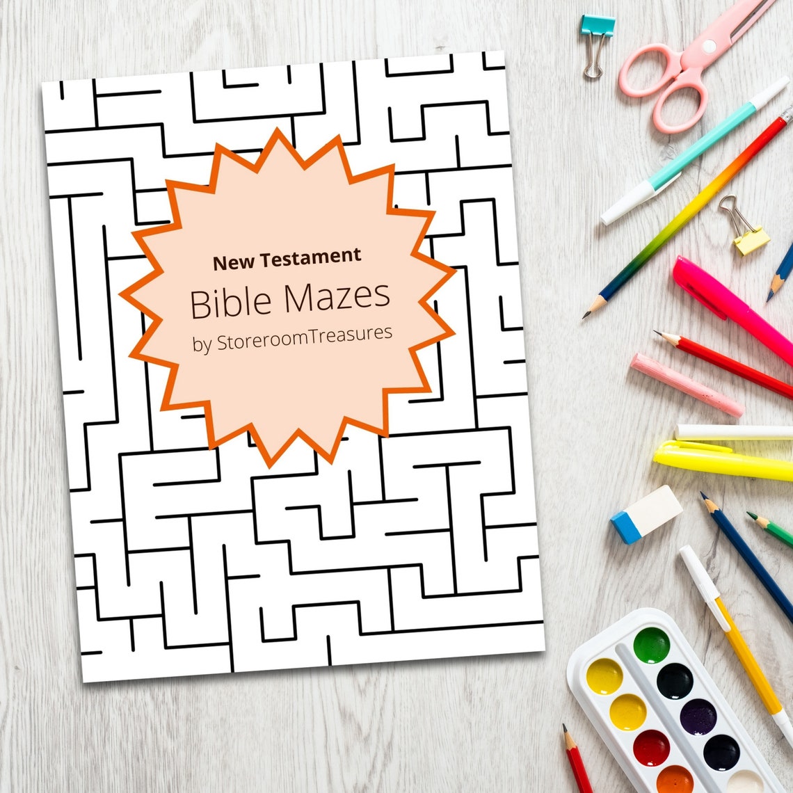 Printable Mazes Bible Activity Book - New Testament - Etsy