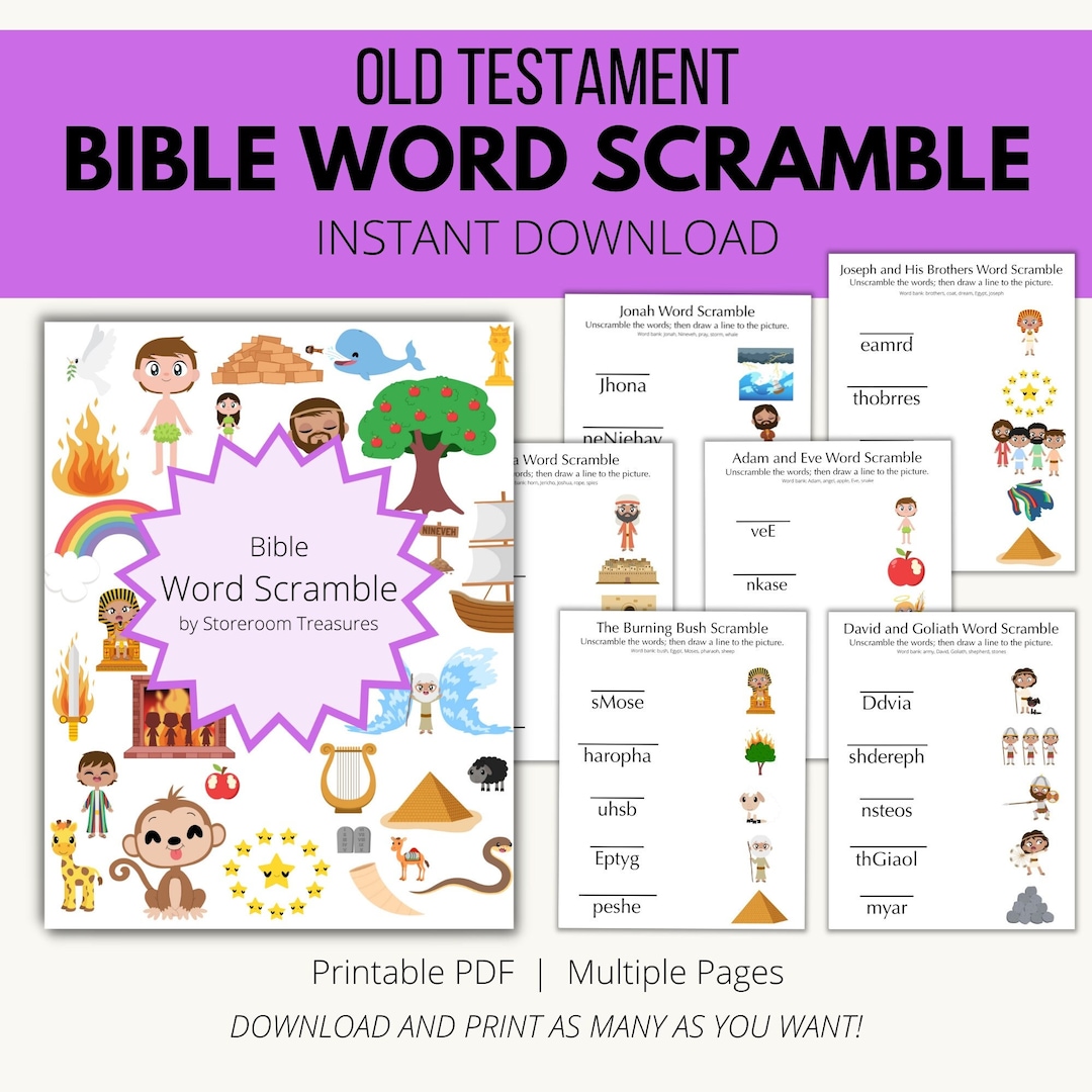 Printable Bible Word Scramble Puzzle Book: Old Testament - Etsy
