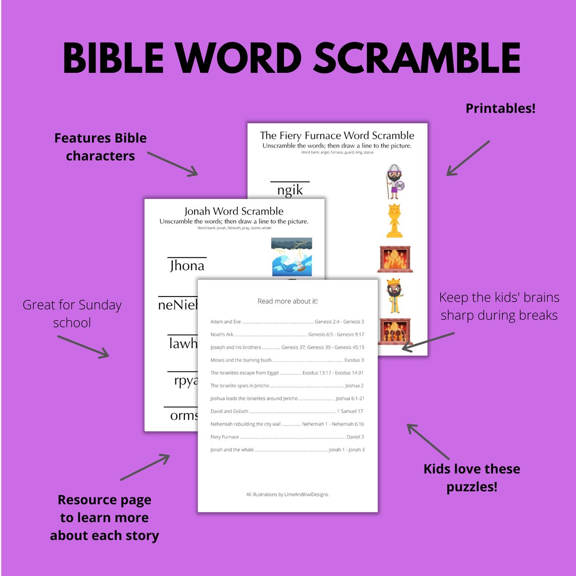 Printable Bible Word Scramble Puzzle Book: Old Testament - Etsy