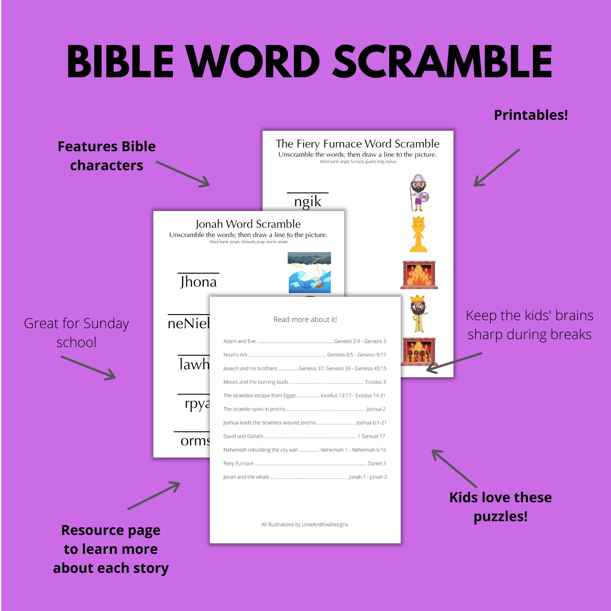 Printable Bible Word Scramble Puzzle Book: Old Testament - Etsy