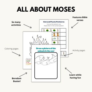 Printable Bible Coloring & Activity Book - All About Moses - Etsy