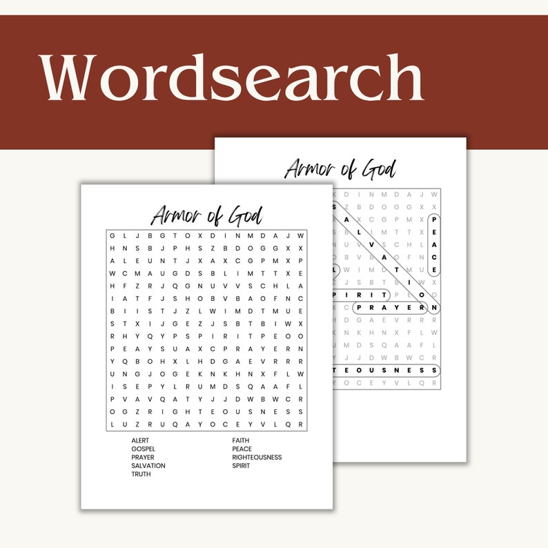 Armor of God - Bible Activities - Instant Download - Etsy