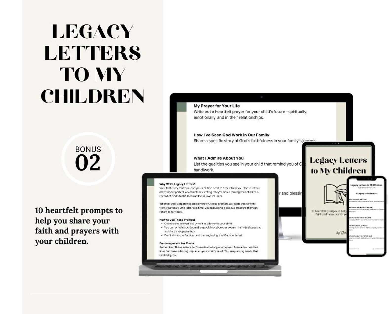 Faith Legacy Prompt Pack - 75+ Christian Journaling Prompts With 3 ...
