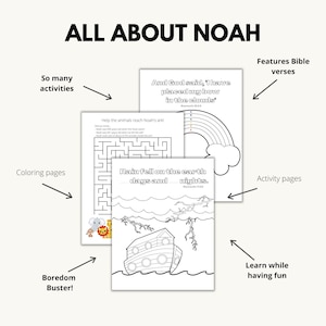 Printable Noah & the Ark Bible Activity Book - Etsy