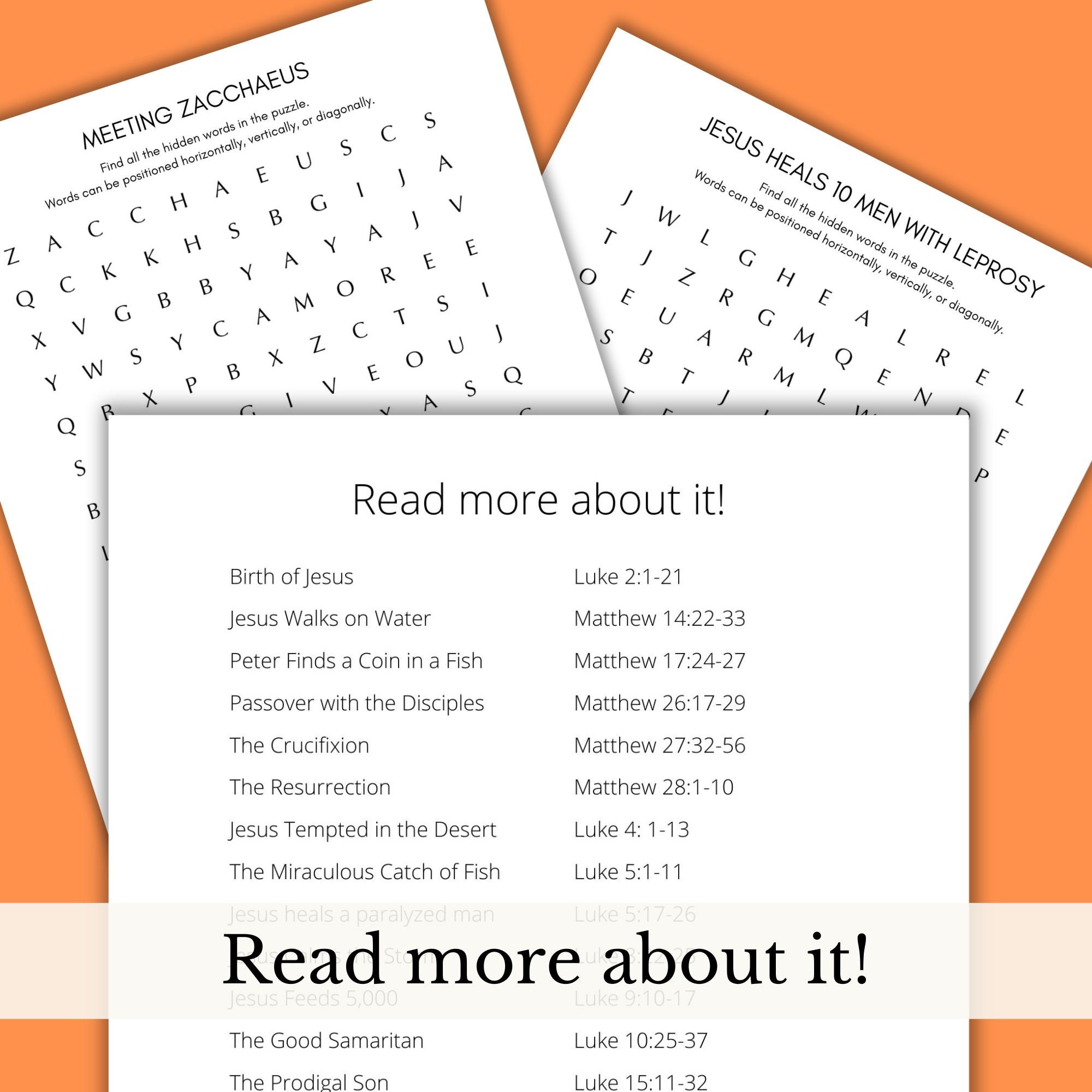 Printable Bible Word Search Kids Activity Book Bundle - Etsy