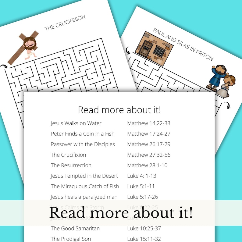 Printable Mazes Bible Activity Book - New Testament - Etsy