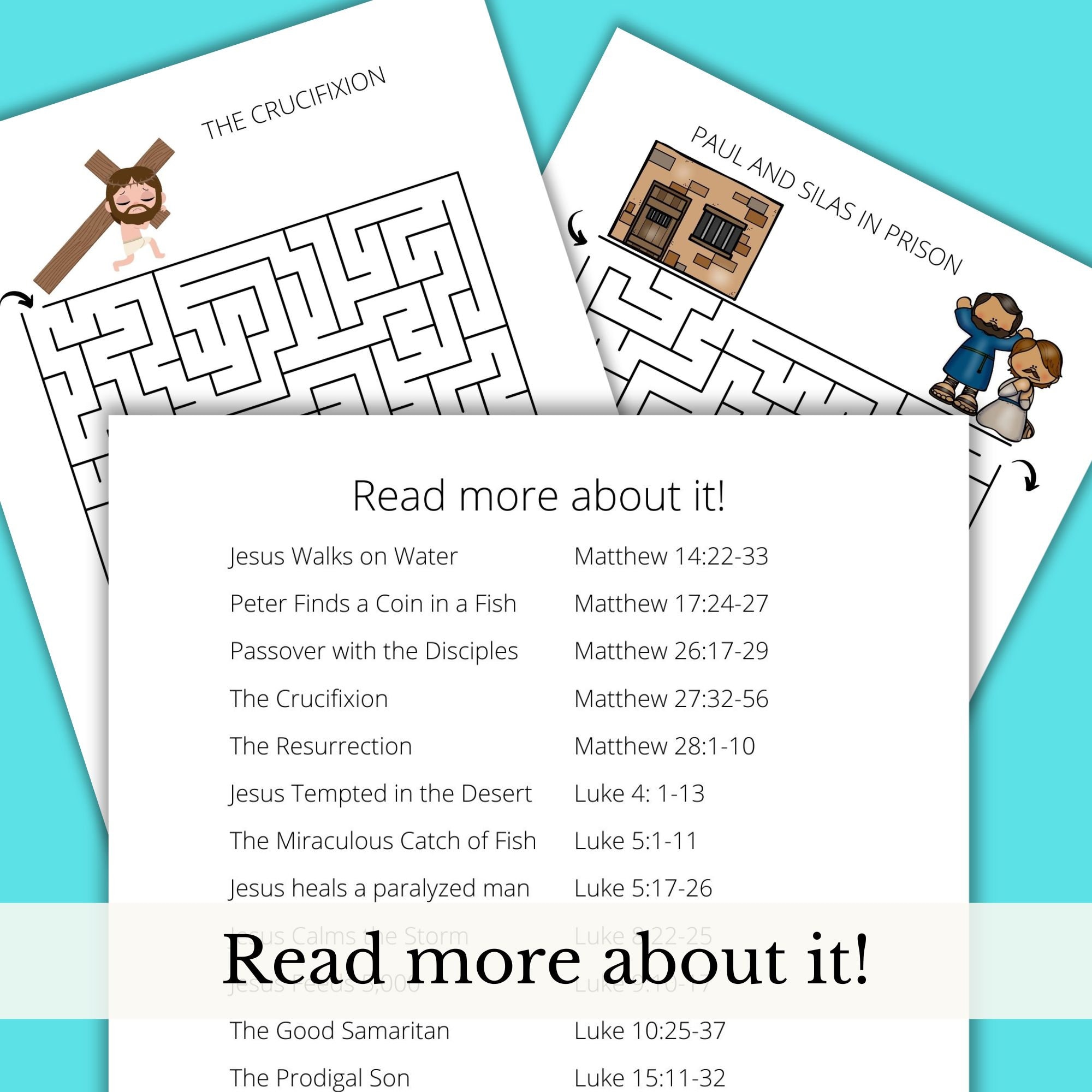 Printable Mazes Bible Activity Book - New Testament - Etsy