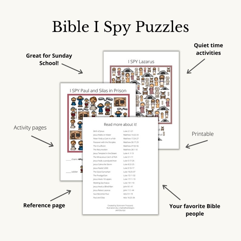 Printable I Spy Seek and Find Bible Puzzle Book: New Testament - Etsy