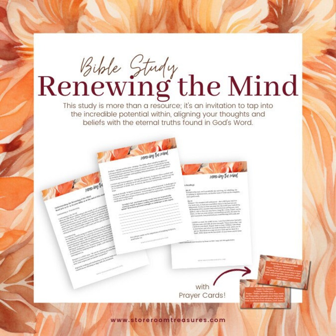 Women's Printable Bible Study: Renewing the Mind & Prayer Cards - Etsy