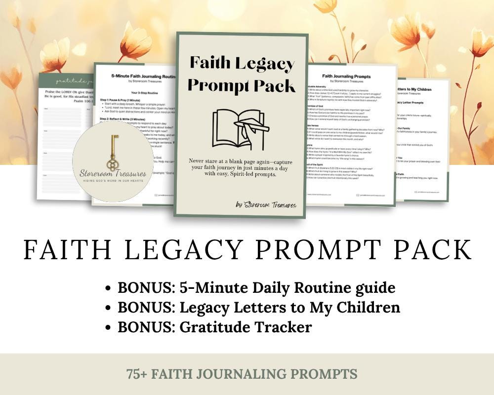 Faith Legacy Prompt Pack - 75+ Christian Journaling Prompts With 3 ...