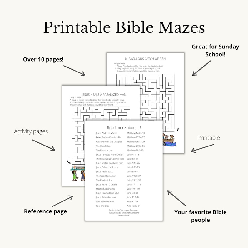 Printable Mazes Bible Activity Book - New Testament - Etsy