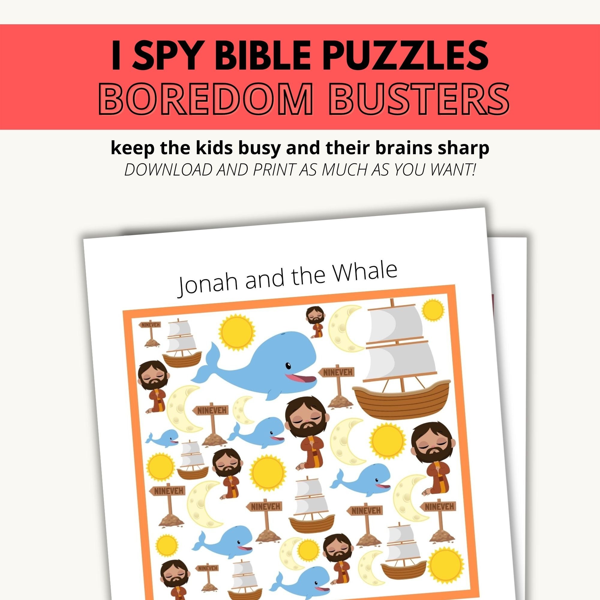Printable Seek and Find - I Spy Puzzles - Bible Activity Book - Old ...