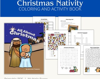 Nativity Printable Activity Booklet// Christmas Coloring// Reason for ...