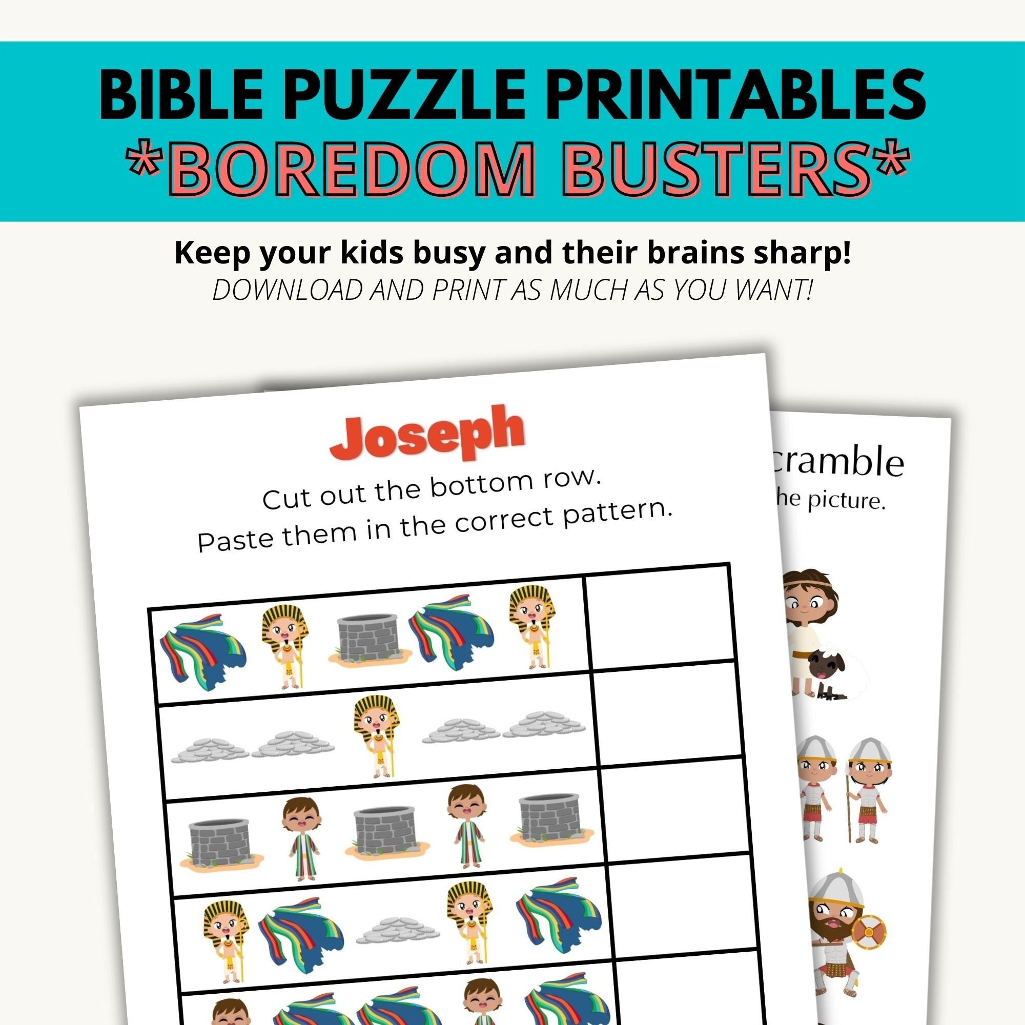 Printable Bible Puzzles Activity Pack - Etsy