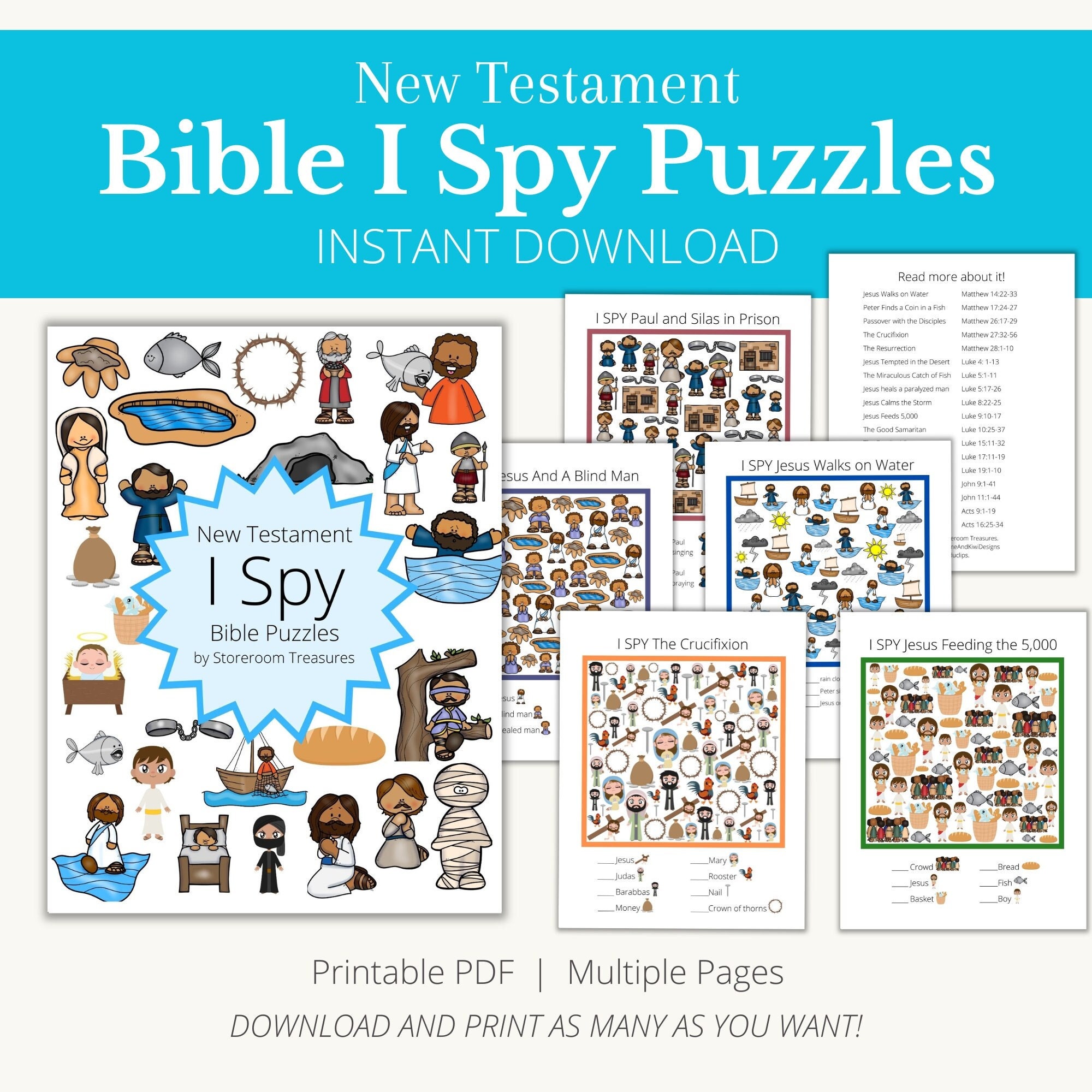 Printable I Spy Seek and Find Bible Puzzle Book: New Testament - Etsy