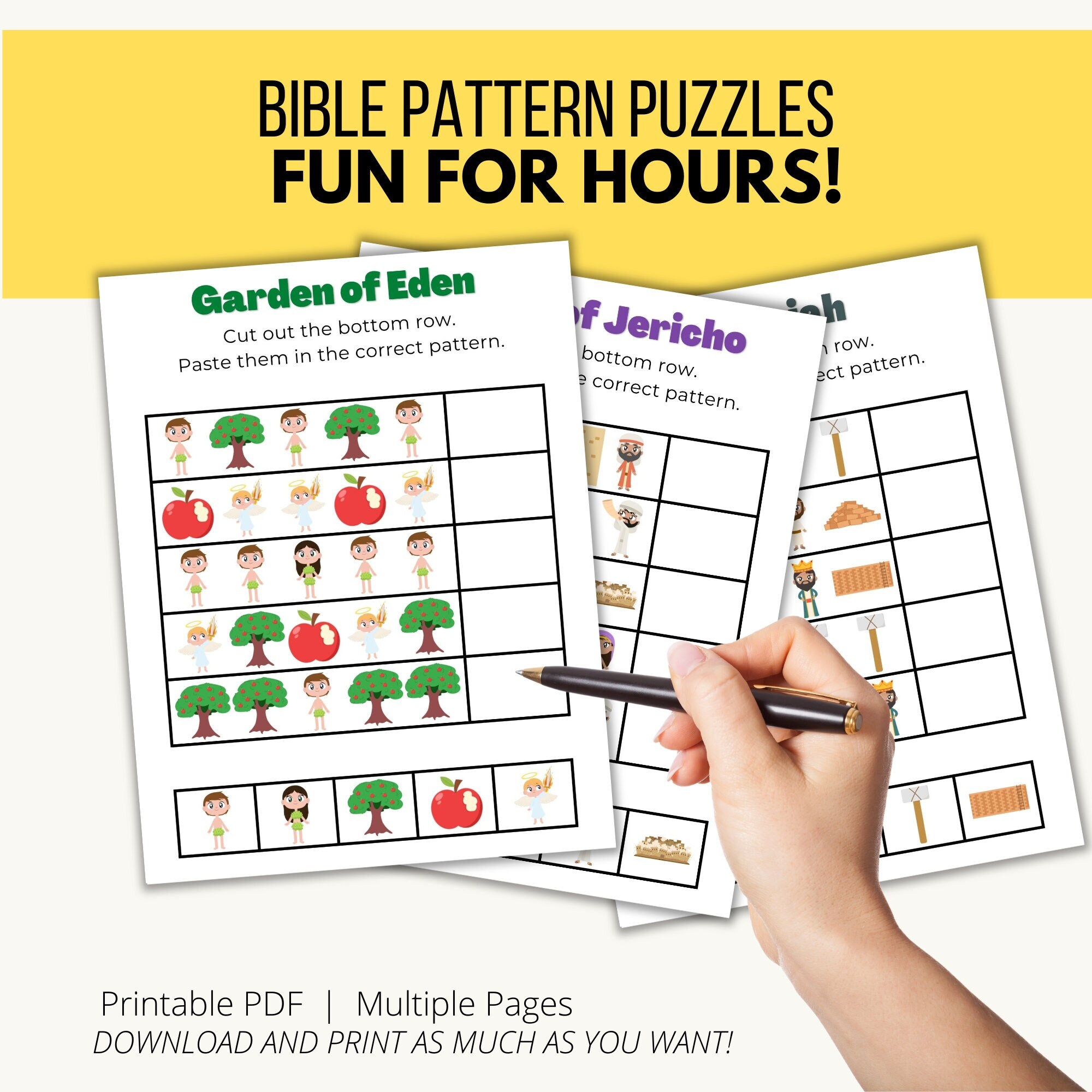 Printable Pattern Puzzles Bible Activity Book - Old Testament - Etsy