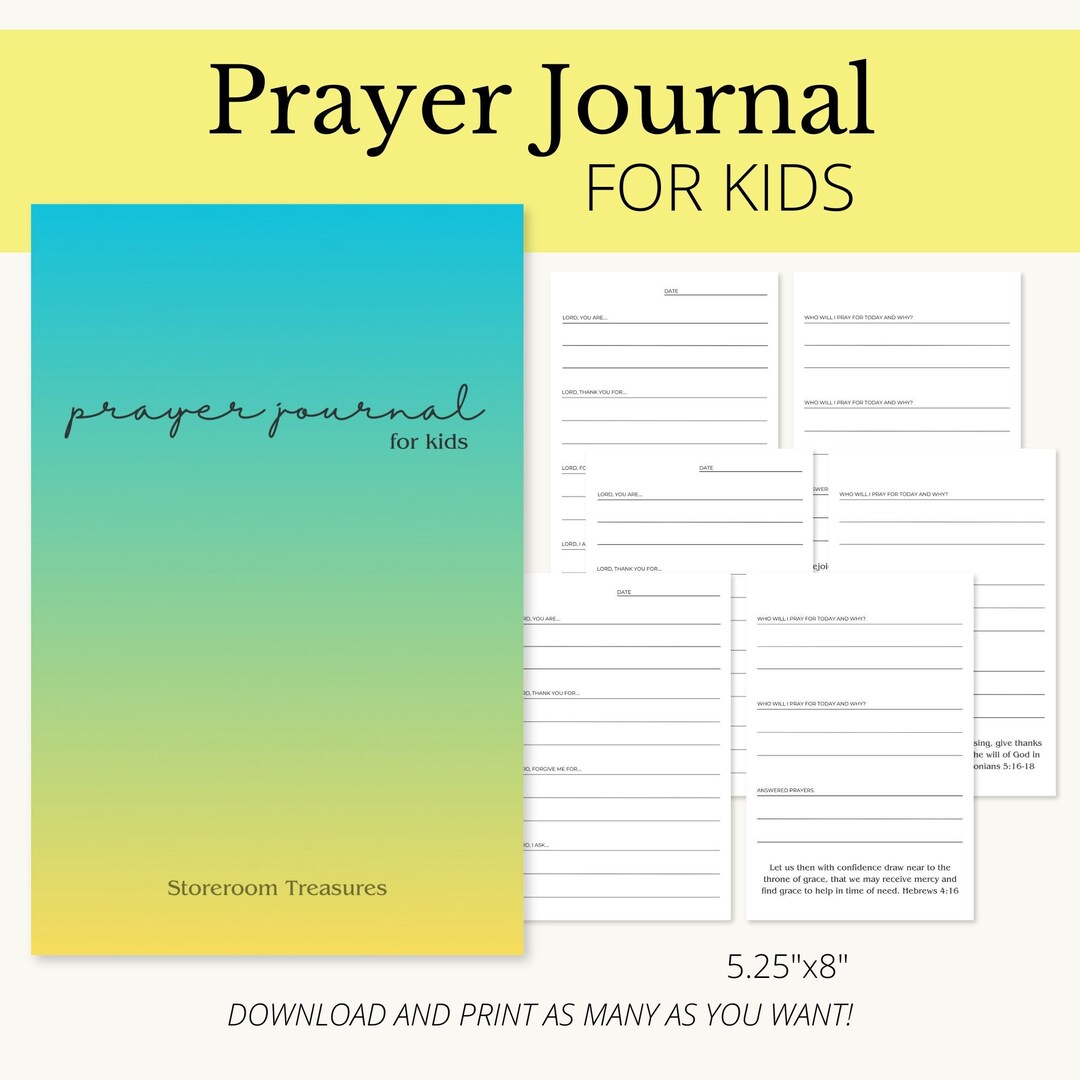 Prayer Journal for Kids - Etsy