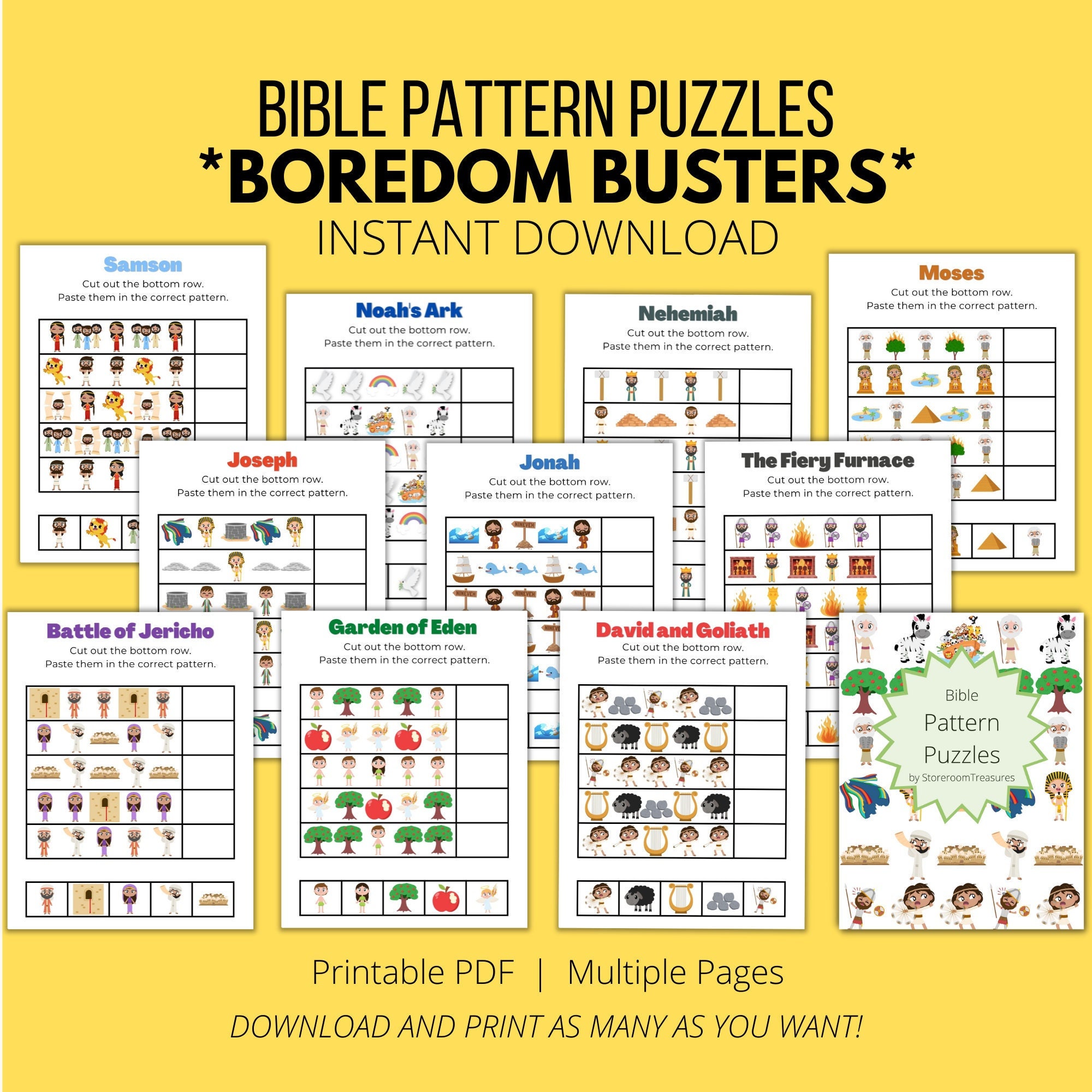 Printable Pattern Puzzles Bible Activity Book Old Testament - Etsy