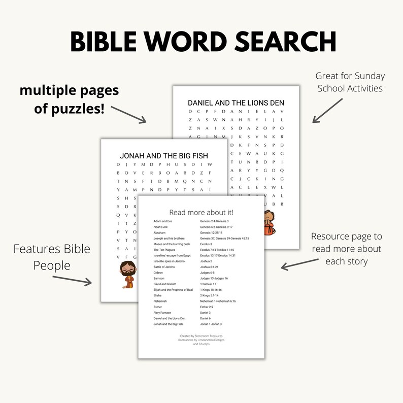 Printable Bible Word Search Puzzle Book: Old Testament - Etsy