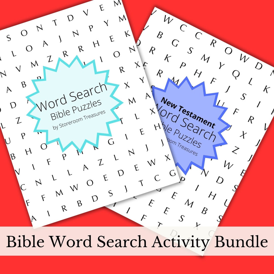 Printable Bible Word Search Kids Activity Book Bundle - Etsy