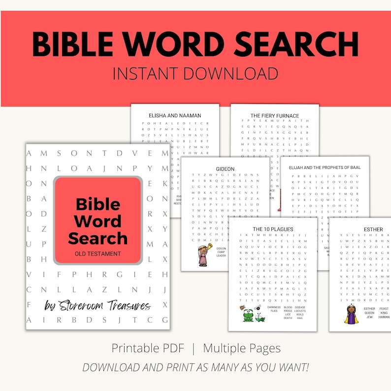 Printable Bible Word Search Puzzle Book: Old Testament - Etsy